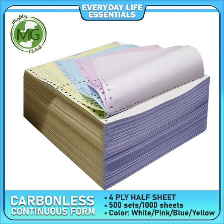 4 Ply Carbonless Continuous Form HALF SHEET 9.5" x 5.5" Colored (4Ply ...