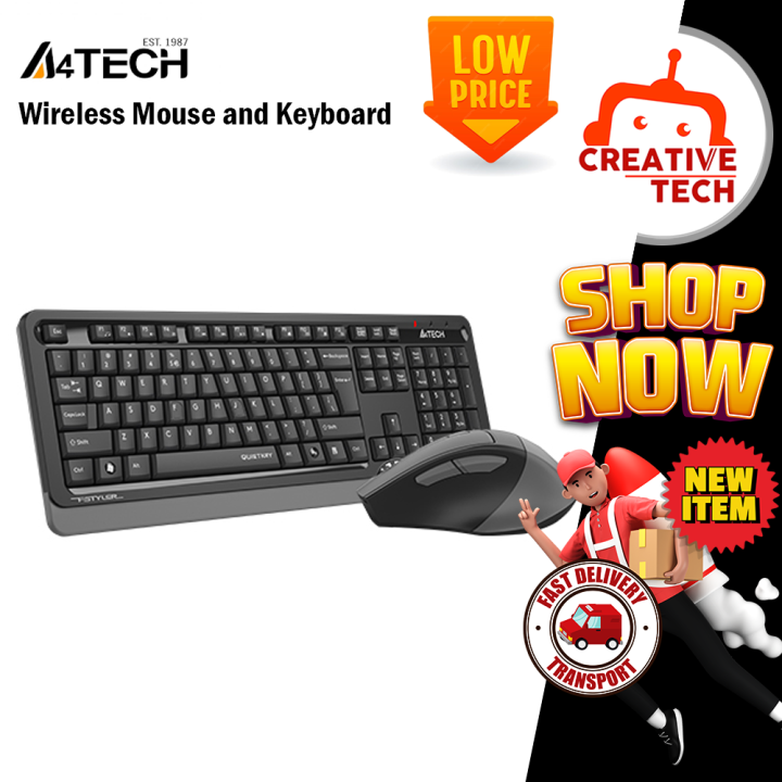 A4TECH FGS1035Q 2.4G QuietKey Desktop Set Wireless Mouse and Keyboard ...
