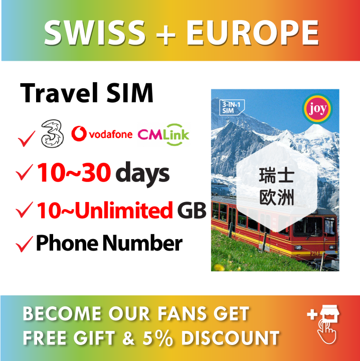 UK / EUROPE / SWITZERLAND / GLOBAL 10/15/28/30 Days Travel Prepaid Sim ...
