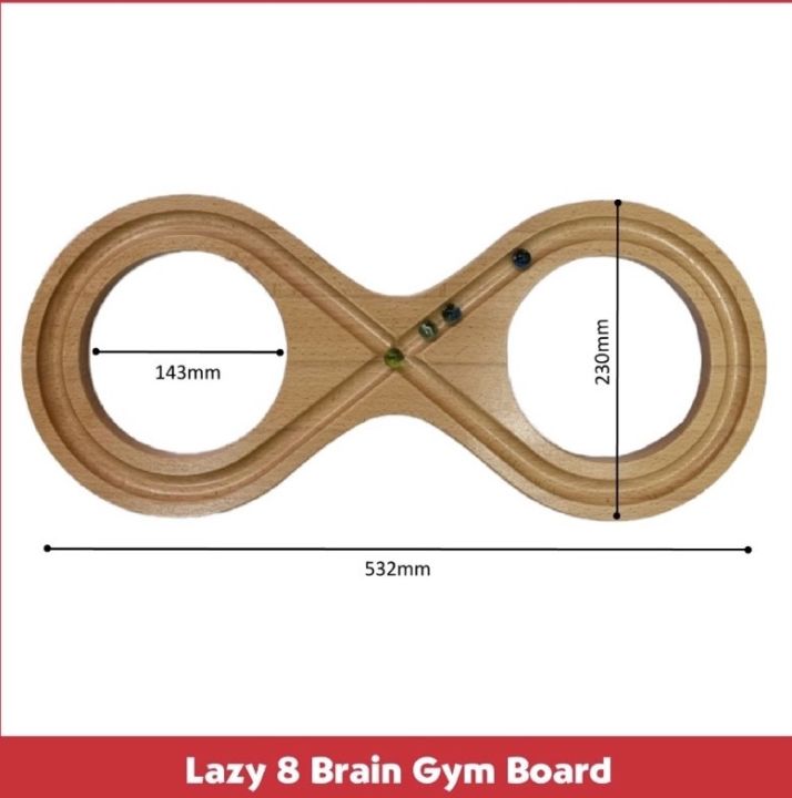 Sensory Brain Boost Board - Lazy 8 Gym Edition with 4 Glass Marbles ...