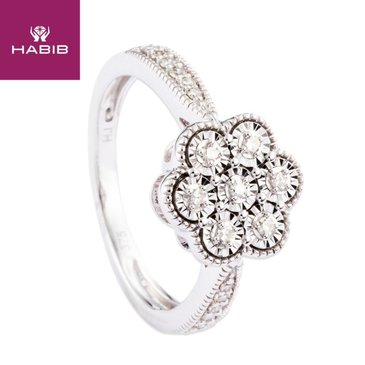 HABIB Diamond Ring in 375/9k White Gold 258520320(R) | Lazada PH