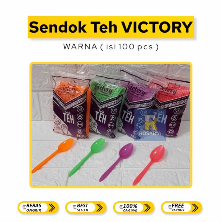 Sendok Teh Plastik VICTORY Warna Warni Isi 100 pcs Sendok Minum ...