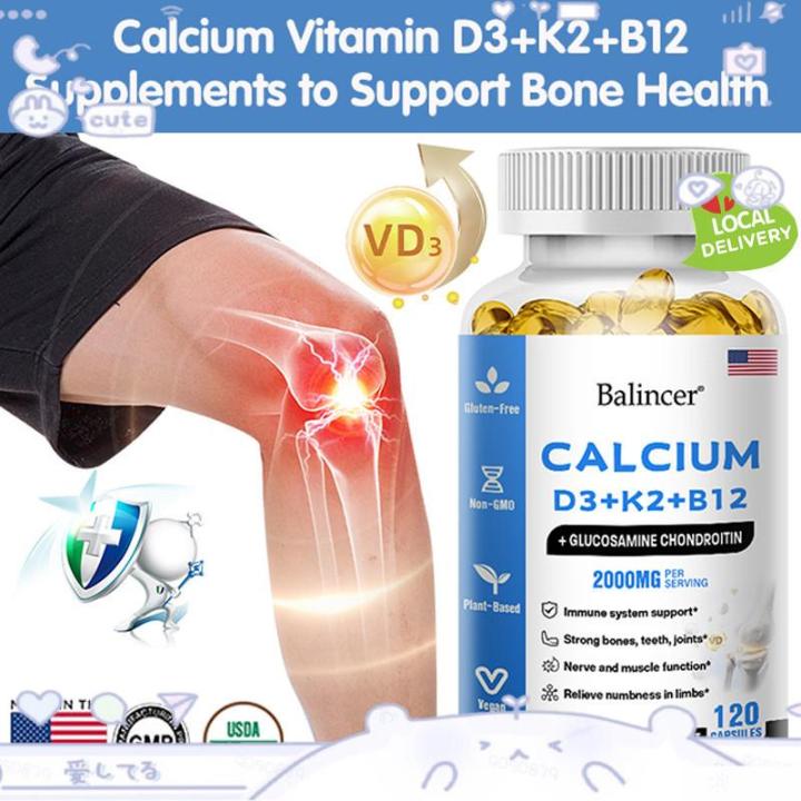 Balincer Calcium and Vitamin D3+K2 Supplement 2000MG, Reduce joint ...