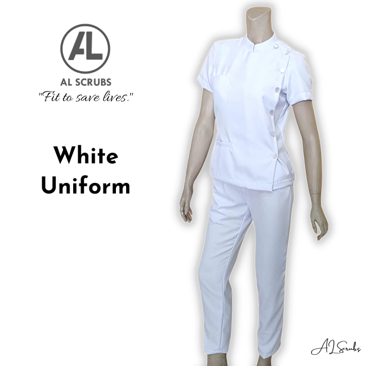 AL SCRUBS Healthcare White Uniform | Lazada PH