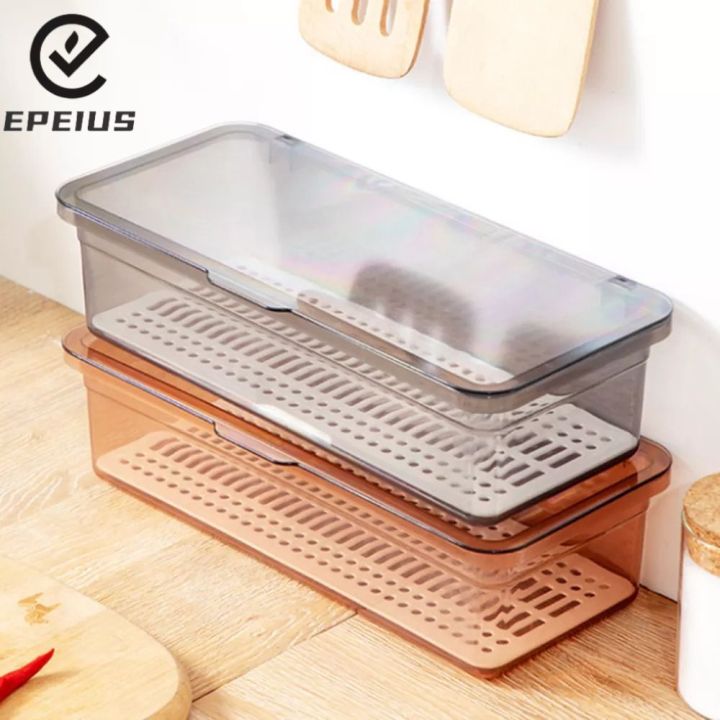 EPEIUS กล่องเก็บตะเกียบพร้อมฝาปิด ที่ใส่ช้อนส้อม กล่องใส่ตะเกียบมีถาด ...
