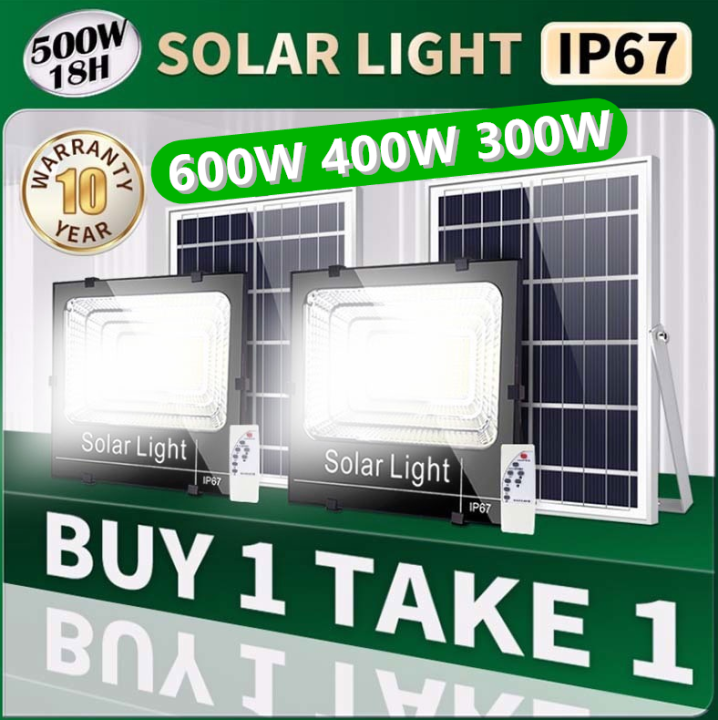 【Buy 1 take 1】Solar Lights Outdoor Waterproof Solar Panel Complete Set IP67 Original 500W ...