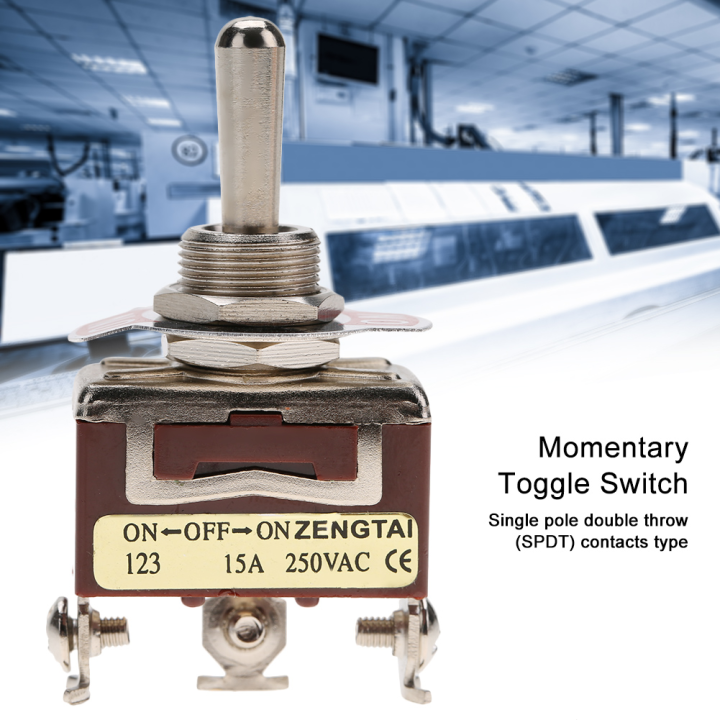 On OFF on Momentary Toggle Switch SPDT 3 pin 12mm 15A 250VAC | Lazada