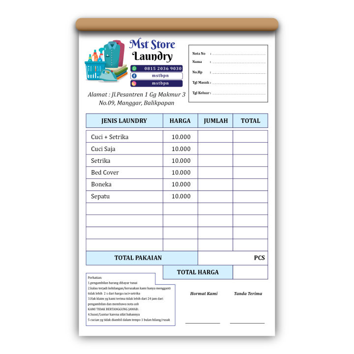 Nota Laundry Custom - Paket Hemat 4 Buku / 6 Buku | Lazada Indonesia