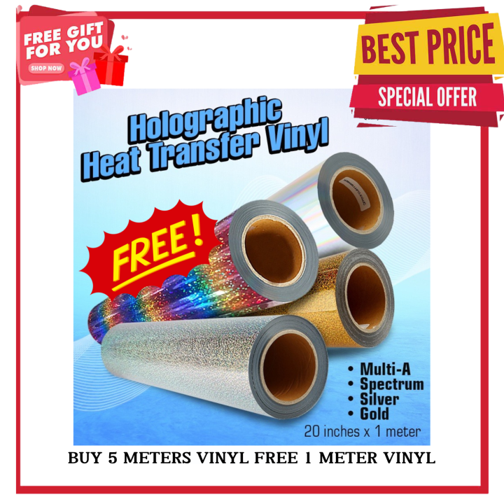 Quaff 20 Inches X 1 Meter Hologram Heat Transfer Cuttable Vinyl For T ...