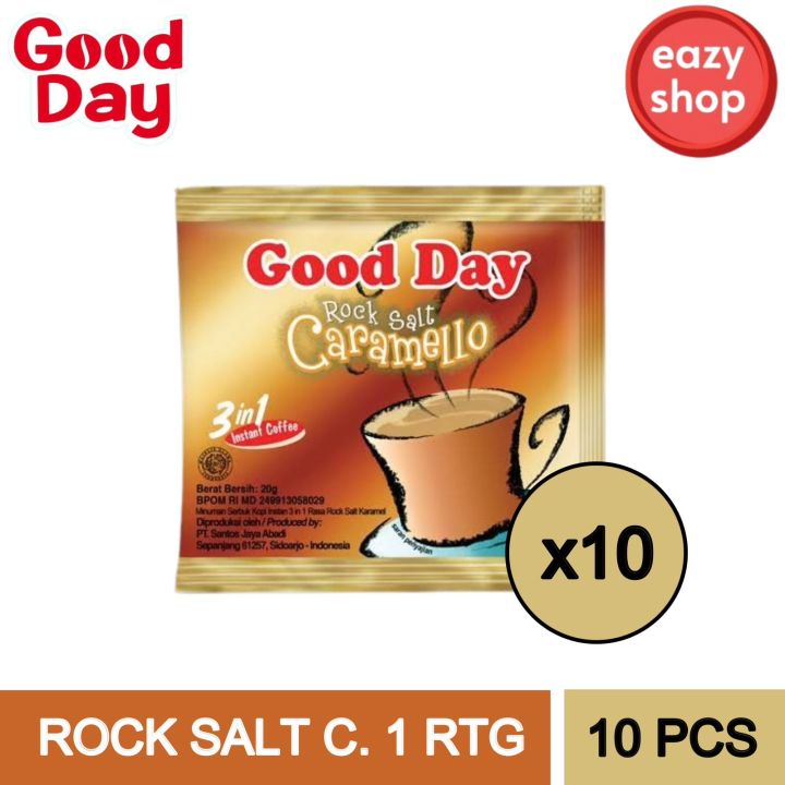 [1 Renceng] Good Day 3 in 1 Rock Salt Caramello 20 g x 10 Sachet / 1 ...