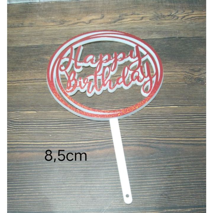 Cake topper happy birthday bulat | Lazada Indonesia