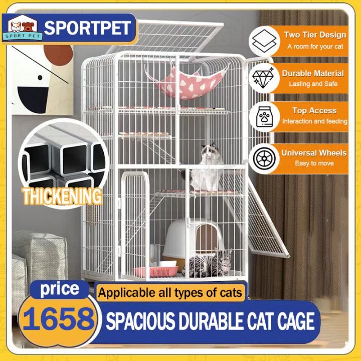 Cat Cage Villa 4 Layer Large Space Pet Cage Foldable Sturdy Pet ...
