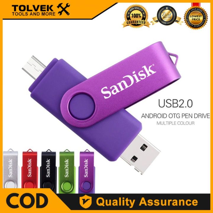 Sandisk OTG 2 Em 1 Micro USB Flash Drive 2.0 Gb 1TB 2TB Pendrive Para ...