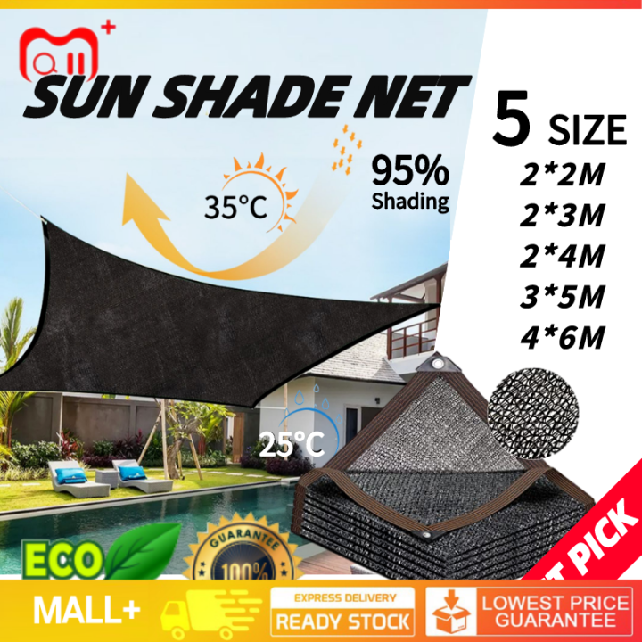 Anti-UV Sun Shade Net Awnings Jaring Hitam Green Orchid Kebun Shelter ...