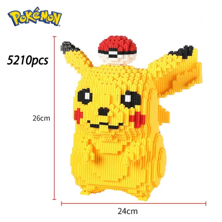 5210Particle Anime Pokemon Pikachu Diamond Micro Building Blocks Games ...