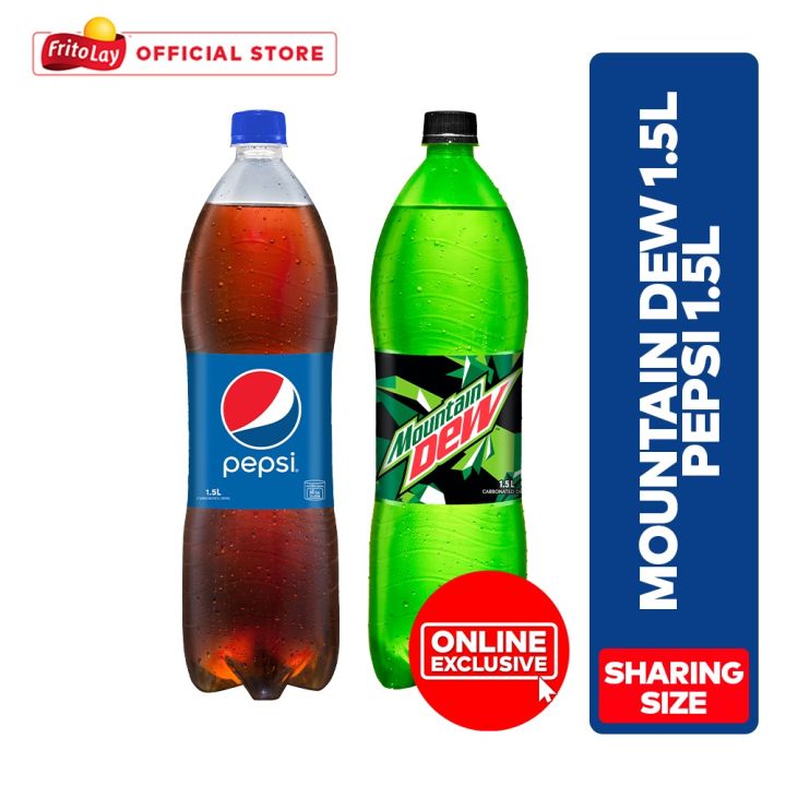 Mountain Dew Drink 1.5L + Pepsi Cola Regular Drink 1.5L (Bundle of 2 ...