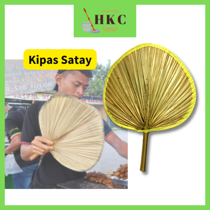 Kipas Satay Tradisional Hand Fan Colour Bamboo Hand Fan 传统扇子 济公扇子 | Lazada