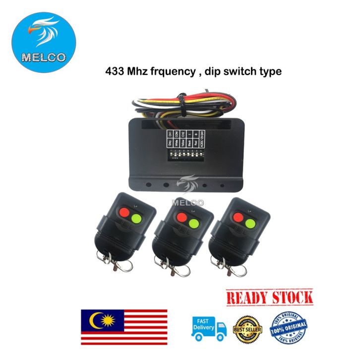 Remote Control Autogate 2CH 433Mhz (DIP) 3 Transmitter and 1 Receiver ...