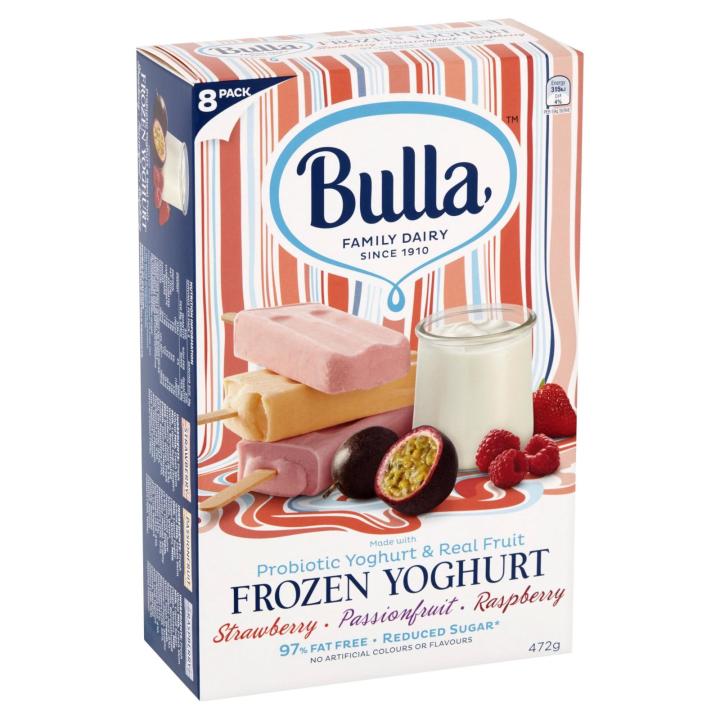 Bulla Frozen Yoghurt Selection - Strawberry Passionfruit Raspberry ...
