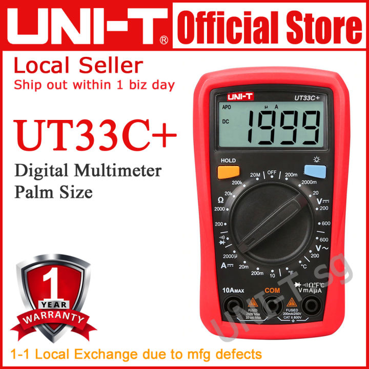 UNI-T UT33A+ UT33B+ UT33C+ UT33D+ Palm Size Digital Multimeter | Lazada Singapore