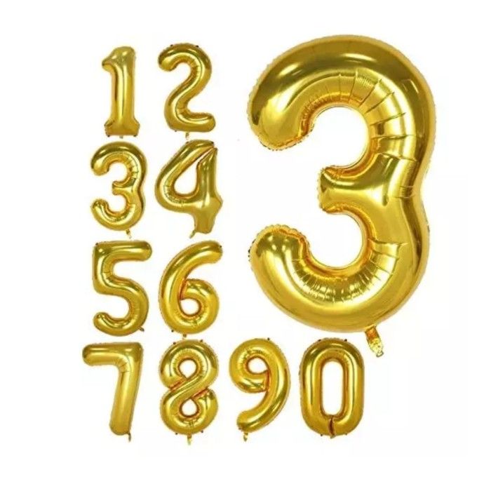 Balon Foil Angka 80cm Gold/Rosegold/Hitam/Silver/Rainbow/Hijau/Jelly ...