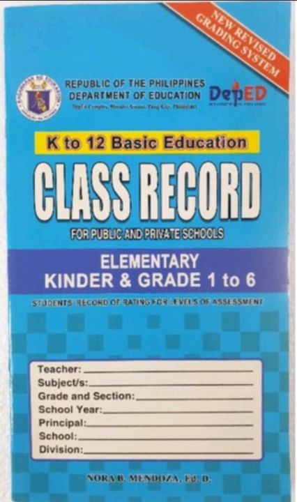 CLASS RECORD REVISED Elementary K-12/3PC/Assorted Brand #schoolsupplies ...