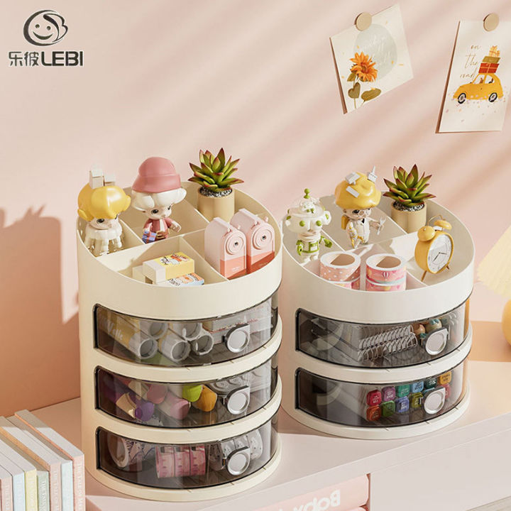 LEBI【จัดส่งฟรี】กล่องเก็บของเดสก์ท็อปที่โปร่งใสกล่องเก็บของเครื่องเขียน ...