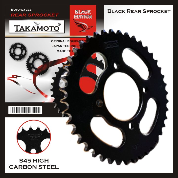 TAKAMOTO Black Rear Sprocket FOR RS100 / YTX 125 / STX 125 | Lazada PH