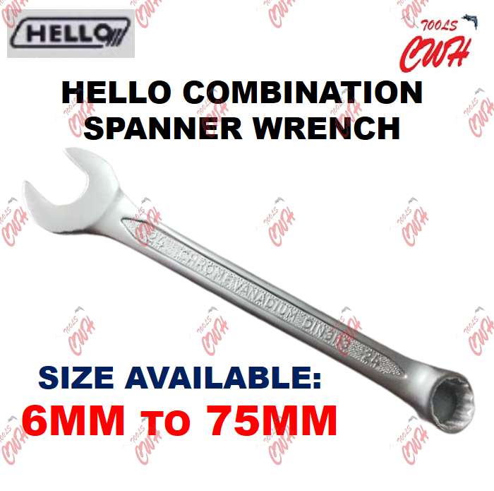 HELLO 6-75mm RANGE COMBINATION WRENCH SPANNER SOCKET NUT DRIVER CWH ...