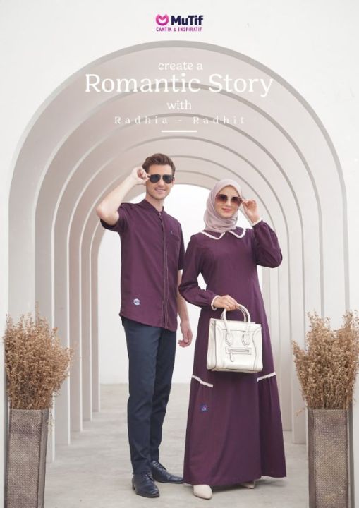 MUTIF | COUPLE MUTIF | Gamis MuTif Radhia Burgundy Red | Koko MuTif ...