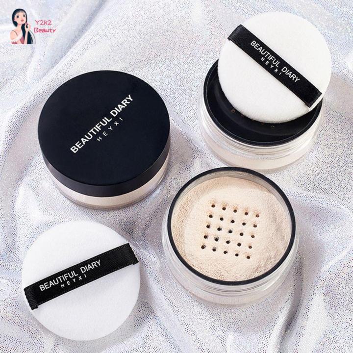Y2K2 แบบพกพาได้ ผงหลวมๆ ผิวด้าน การควบคุมน้ำมัน แป้งโปร่งแสงโปร่งแสง ...