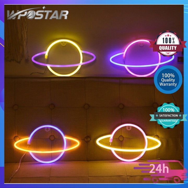 LED Neon Battery Powered Lamp Room Light Planet Neon Signs Led Wall Art ...