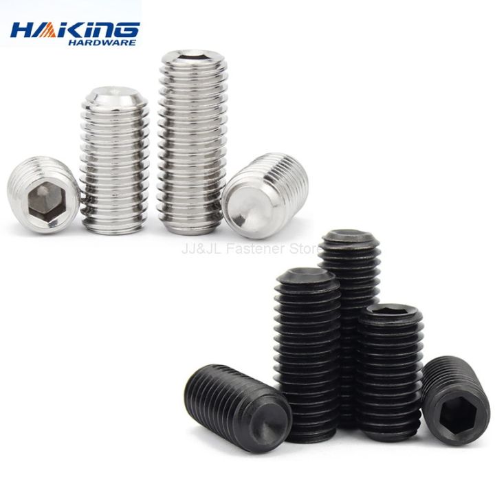 10-50PCS M2 M2.5 M3 M4 M5 M6 M8 DIN916 Stainless Steel 304 Grade 12.9 Alloy Steel Hex Socket Set ...