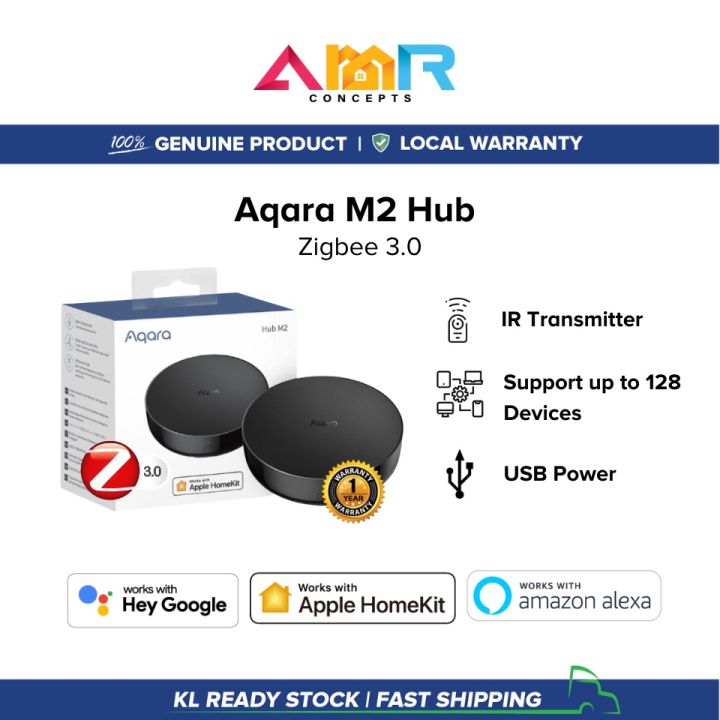 Aqara M2 Hub Gateway Zigbee 3.0 Dual Wi-Fi Antenna IR Transmitter Built ...