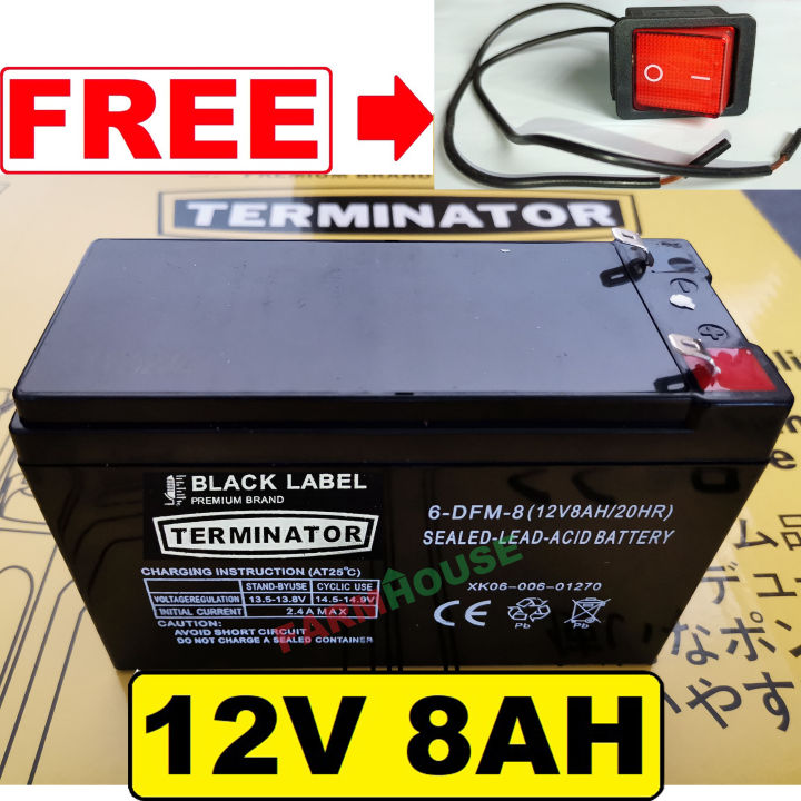 BATTERY for knapsack sprayer 12V 8Ah Terminator | Lazada PH