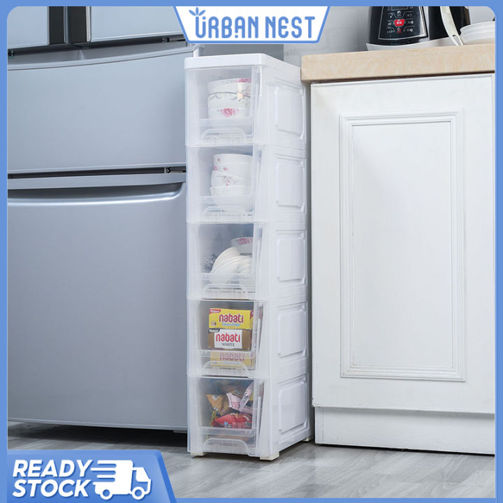 18/25 CM Cracks Plastic Drawer Storage Cabinet Transparent Stackable ...