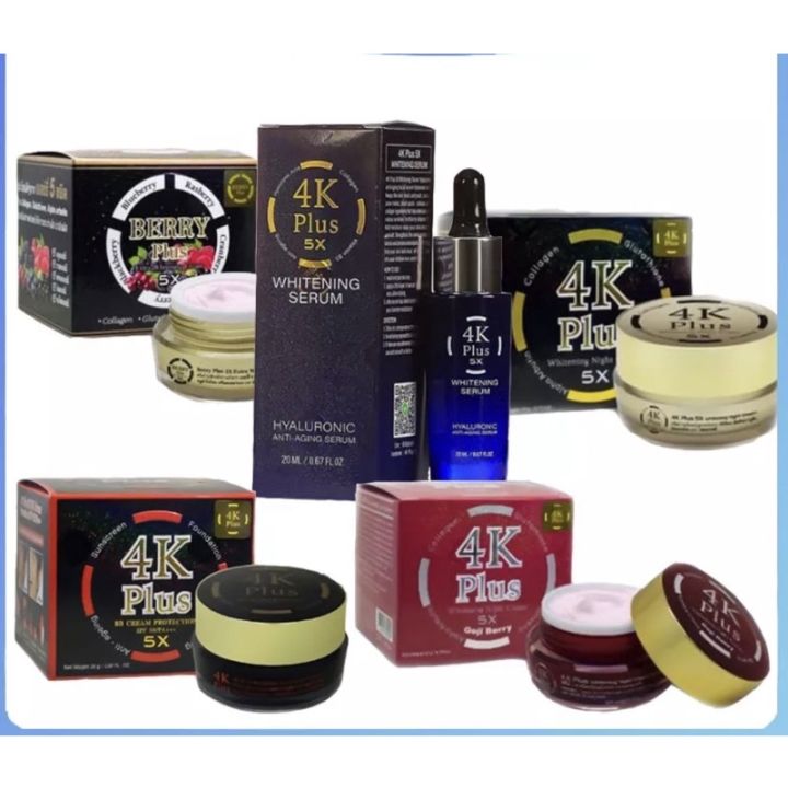 ღ100 original 4K Berry plus 5X white skin cream face Thailan 20g ...