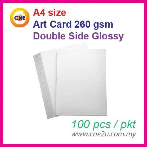 A5/ A4 / A3 Art Card 2 Side Glossy 260gsm 100sheet (FOR LASER PRINTER ...