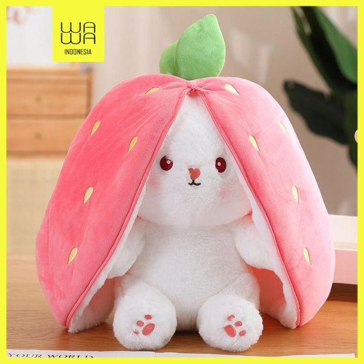 WAWA BONEKA 25cm Doll Transformed into Strawberry Bunny Set Hadiah ...