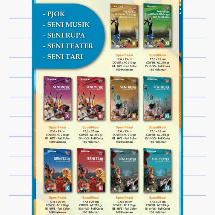 BUKU PJOK - SENI MUSIK - SENI RUPA - SENI TEATER - SENI TARI UNTUK SISWA KELAS 10 & 11 SMK/SMA ...