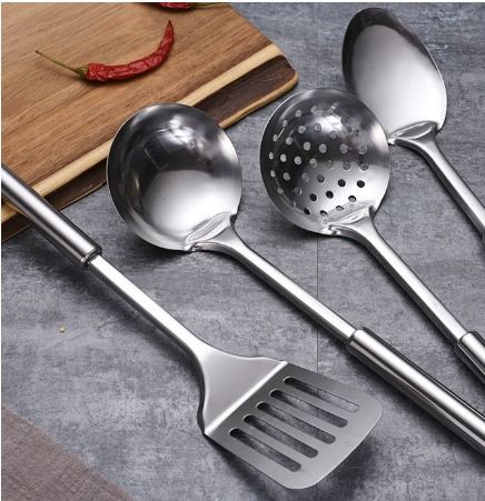 Stainless steel sandok cooking utensils wok spatula/wok spoon/colander ...