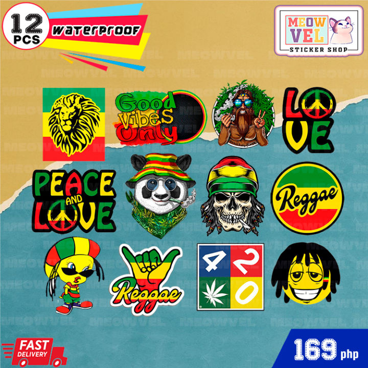 [12 PCS] Reggae Sticker Pack #1 PEACE AND LOVE, HIPHOP STICKER | Lazada PH
