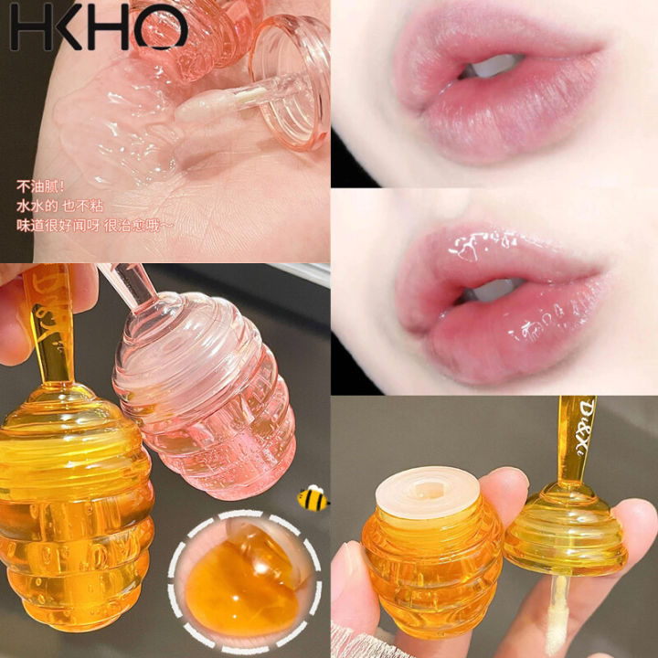HKHO Small Honeypot Lip Oil Moisturizing Hydrating Lighten Lip Lines ...