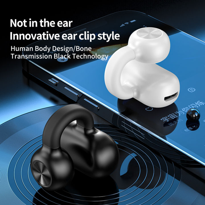 Touch Ear Clip Bluetooth Headset Single Bone Conduction Bluetooth ...