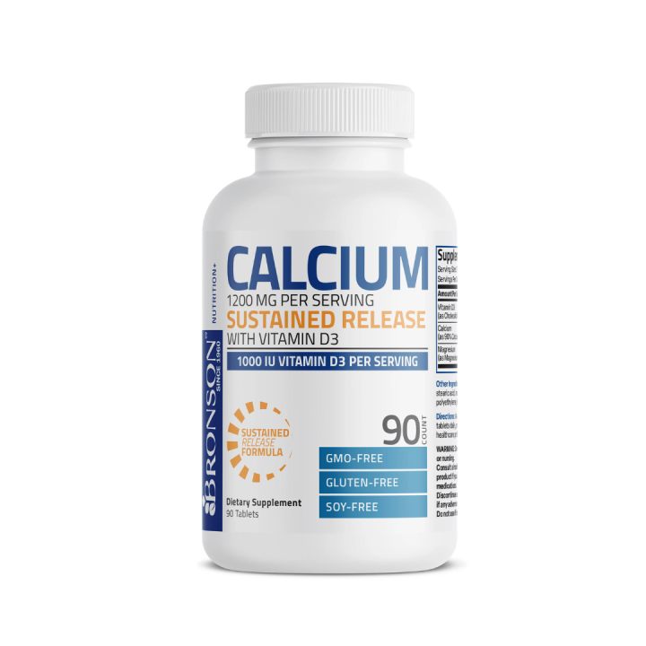 Bronson Sustained Release Calcium Support for Bones and Teeth 1200mg ...