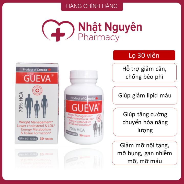 Viên uống Gueva [CANADA] giảm cân an toàn, giảm mỡ bụng, hạ mỡ máu (15 ...