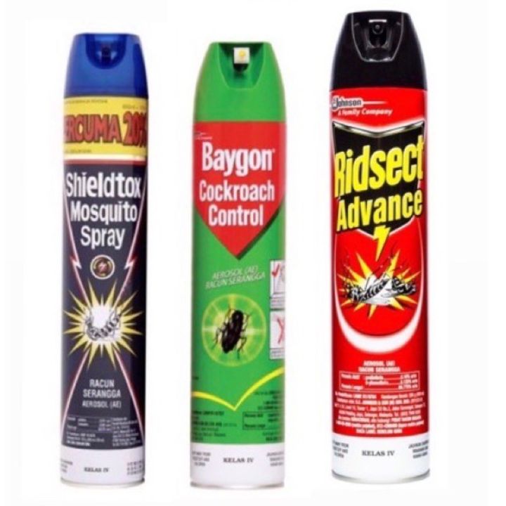 Shieldtox Ridsect Baygon Mosquito & Cockroach Spray 600ml 660ml 720ml ...