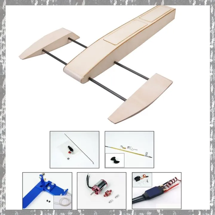 [webberi]RC Speed Boat Wooden Sponson Outrigger Shrimp Speed Boat Model ...