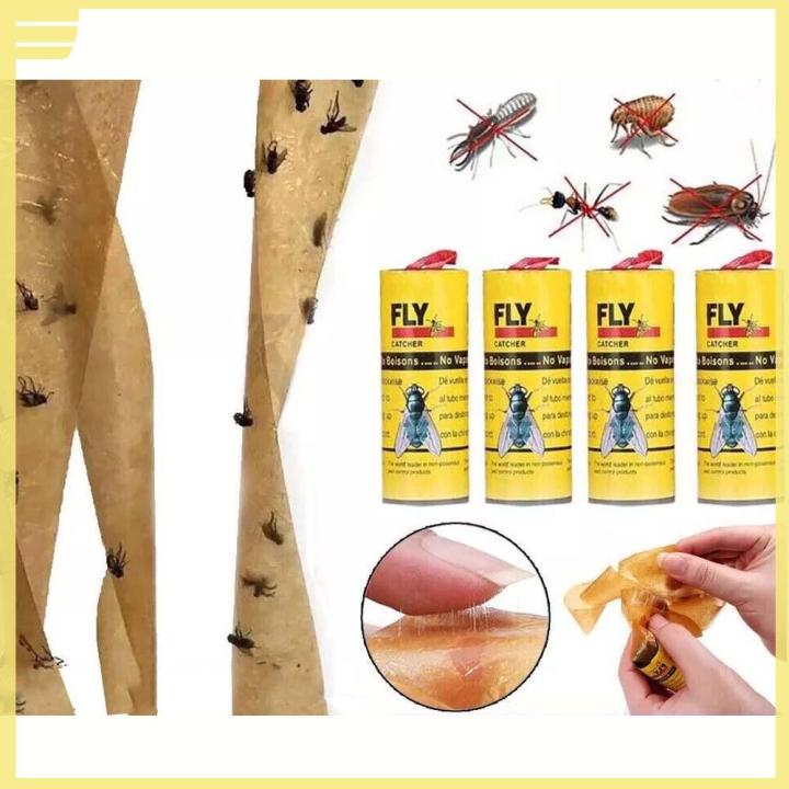 4-96 Rolls Sticky Fly Trap Paper Insect Bug Catcher Strip Flies Sticker ...