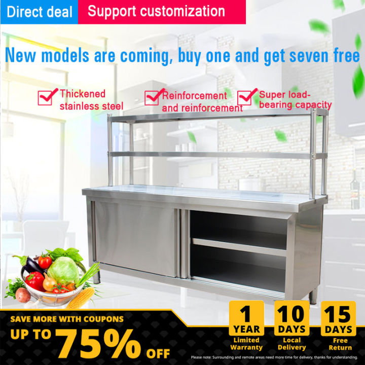Stainless Steel Kitchen Cabinet Workbench Operating Tables for Storage ...